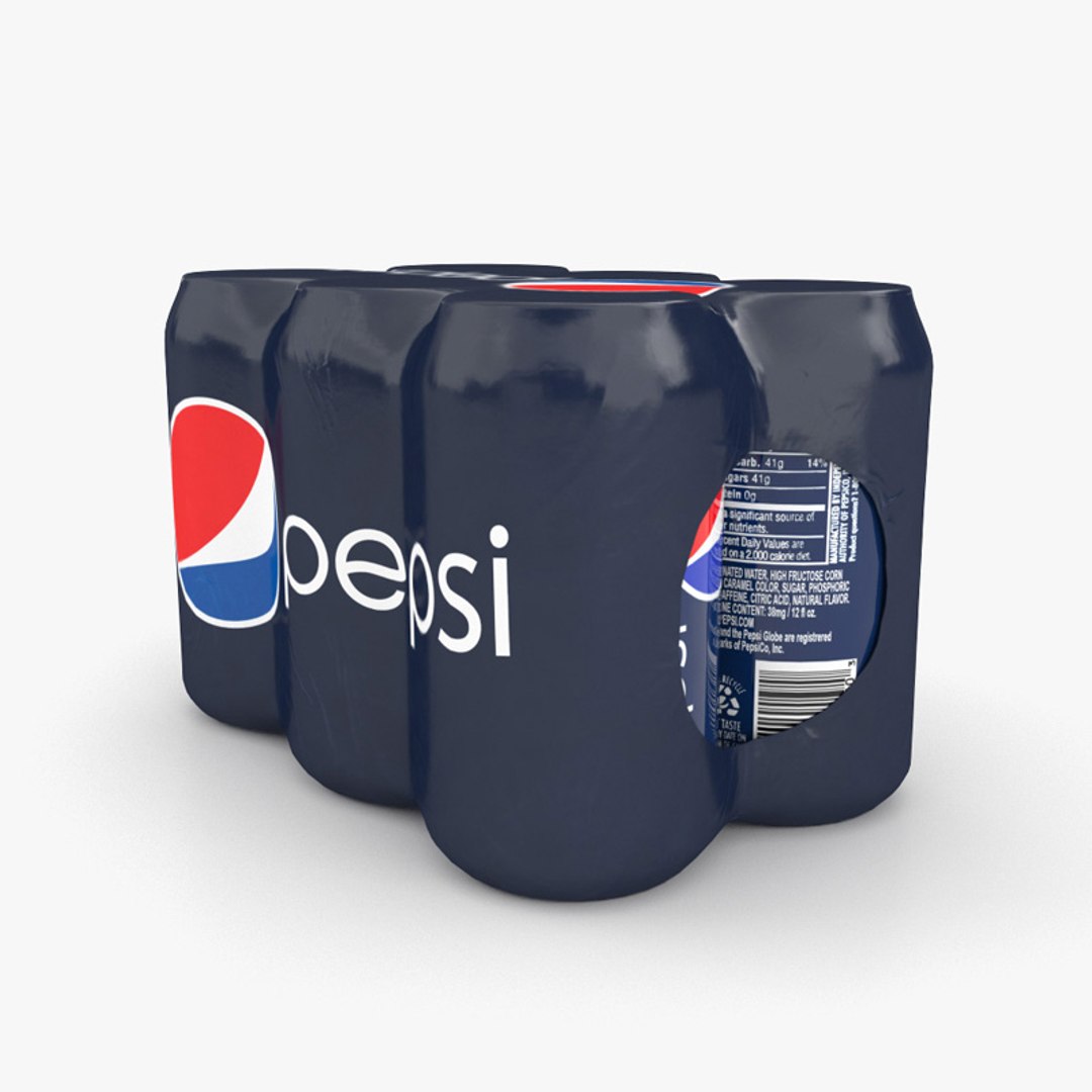3D Plastic Shrink Wrapped Pepsi Cans Pack - TurboSquid 1818951