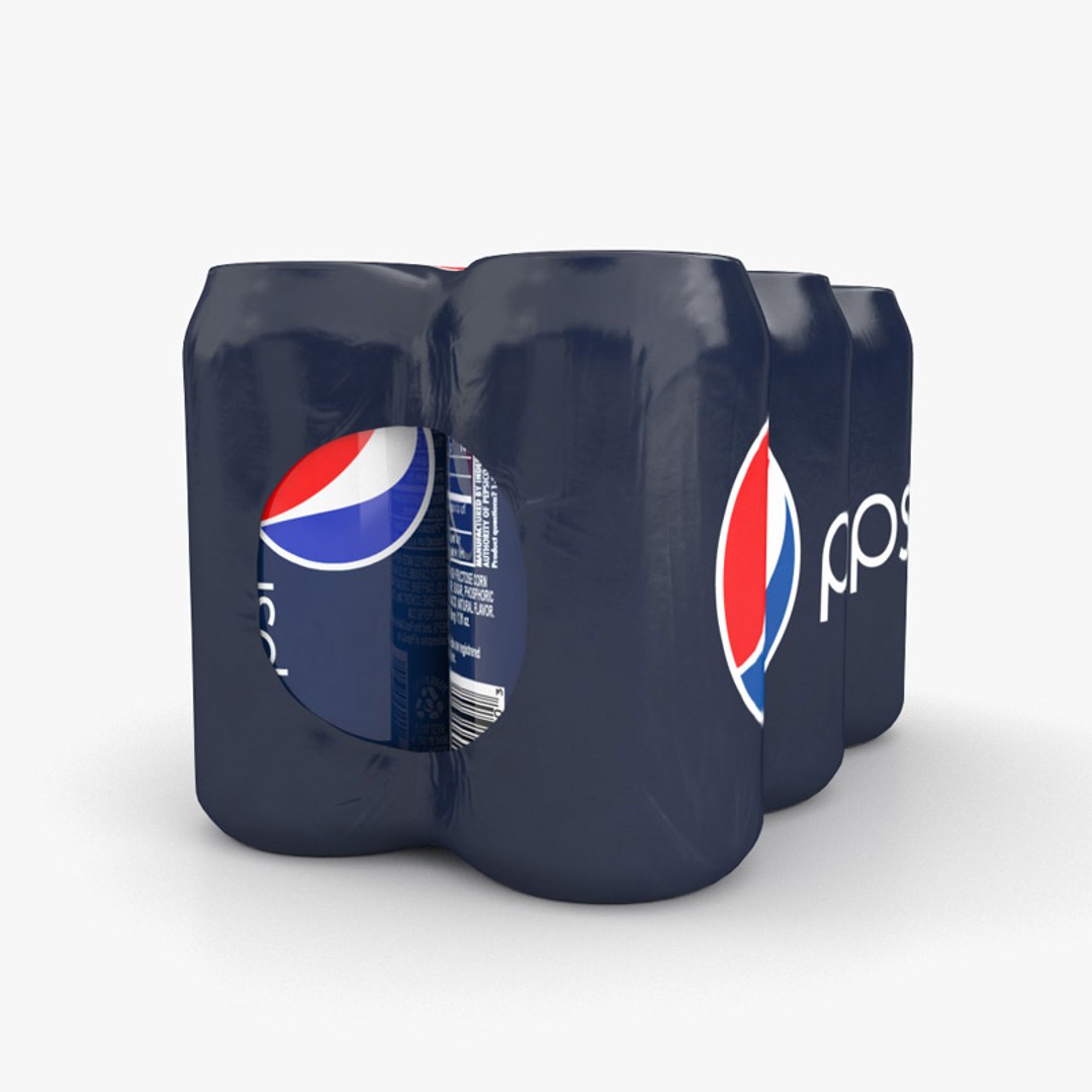 3D Plastic Shrink Wrapped Pepsi Cans Pack - TurboSquid 1818951