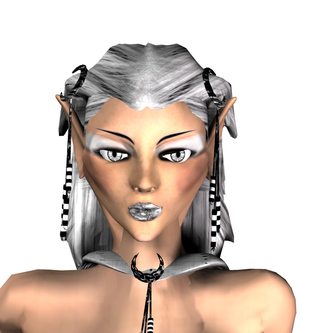 3d silver elf model