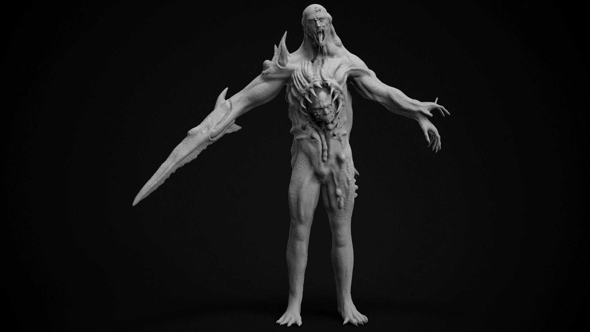 Mutant Zombie Twin Monster - TurboSquid 2332861
