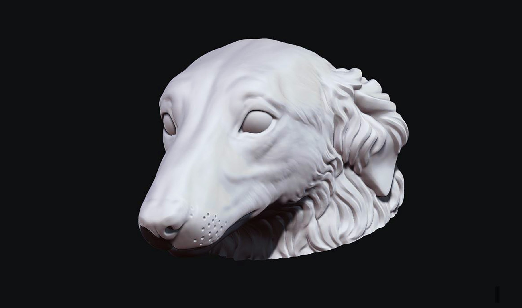 3D Borzoi Dog Head model - TurboSquid 2181228