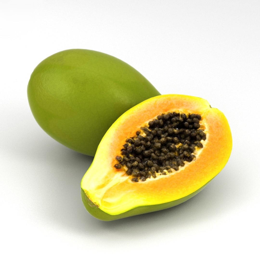 Papaya food fruit model - TurboSquid 1351700