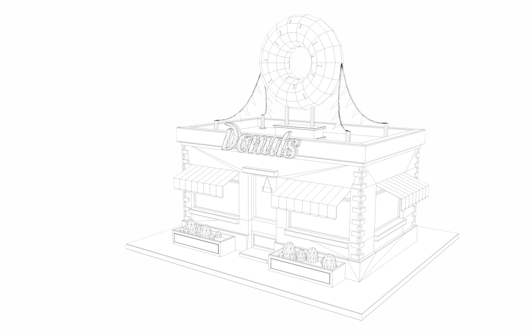 3D Donut Shop Lowpoly - TurboSquid 1779552