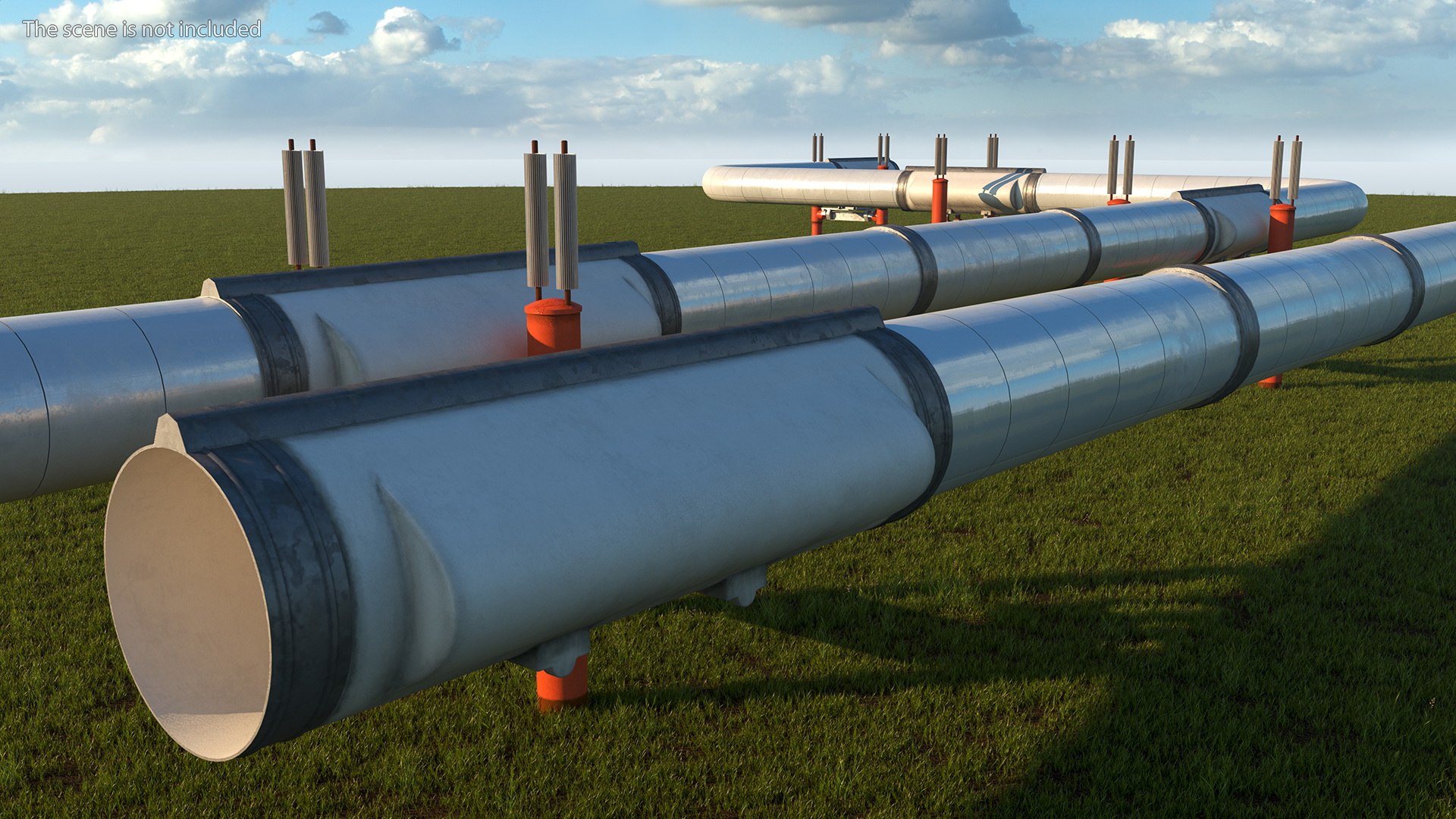 3D Model Gas Pipeline Direct Section - TurboSquid 1900302