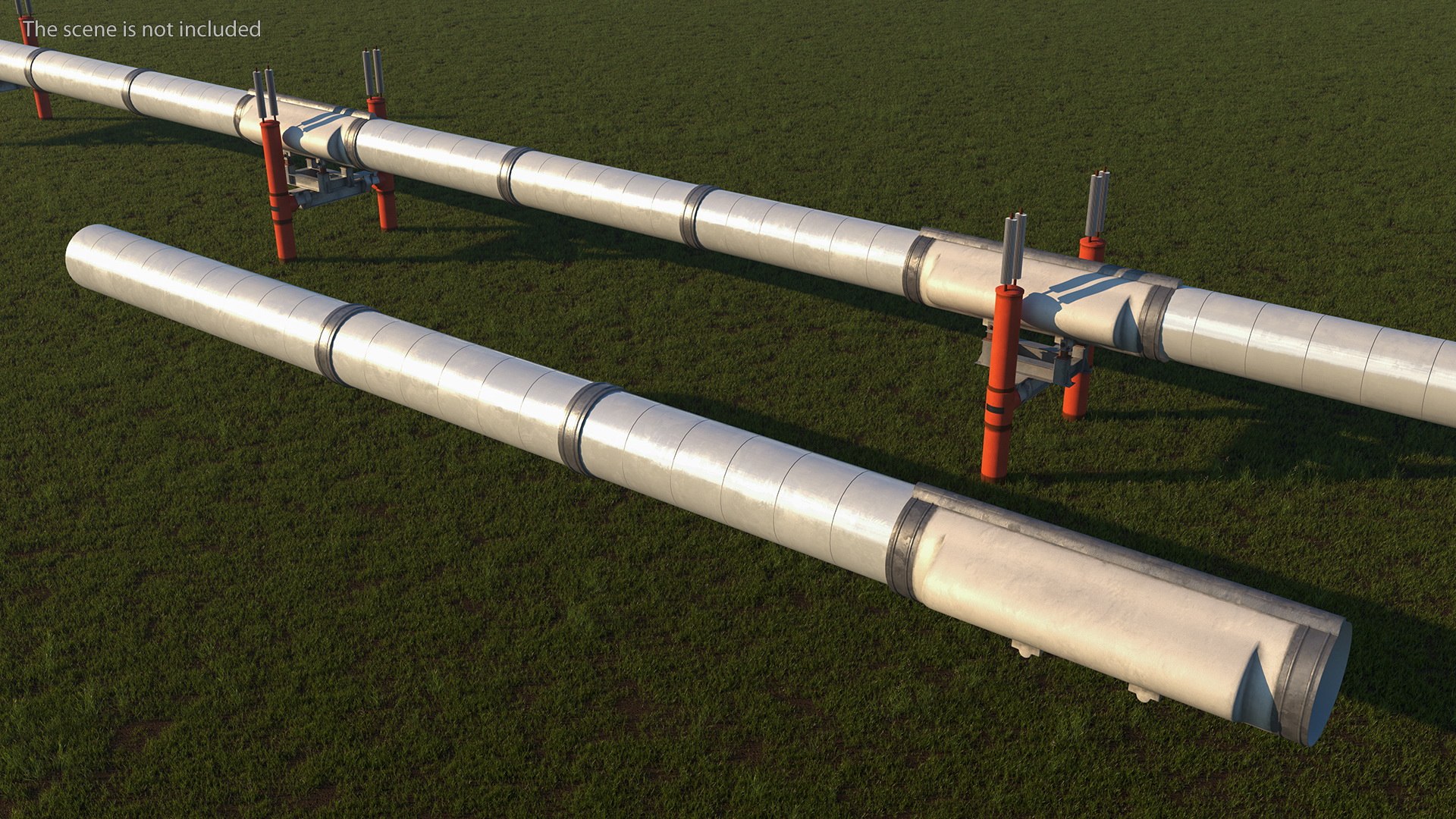 3D Model Gas Pipeline Direct Section - TurboSquid 1900302