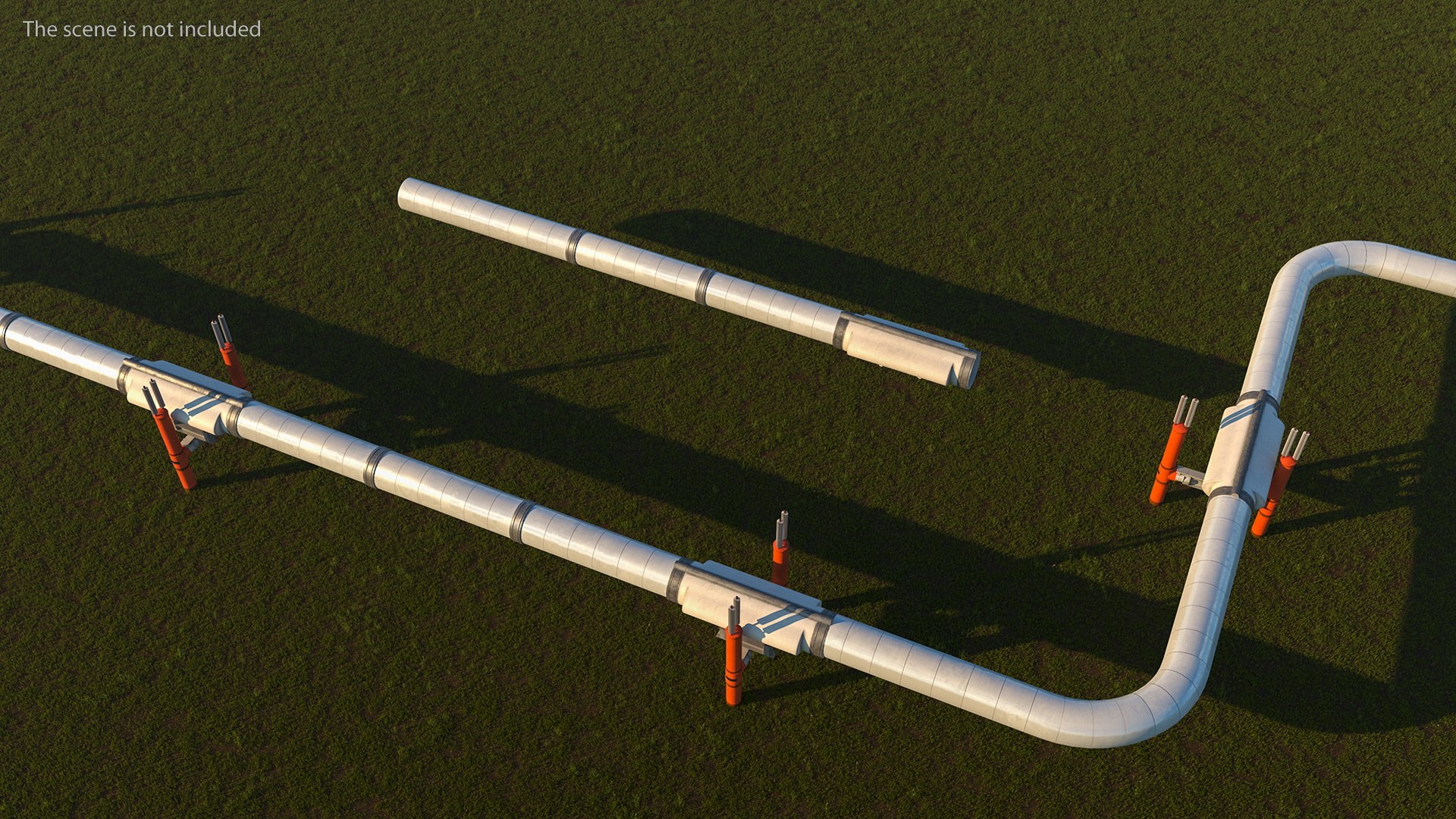 3D Model Gas Pipeline Direct Section - TurboSquid 1900302