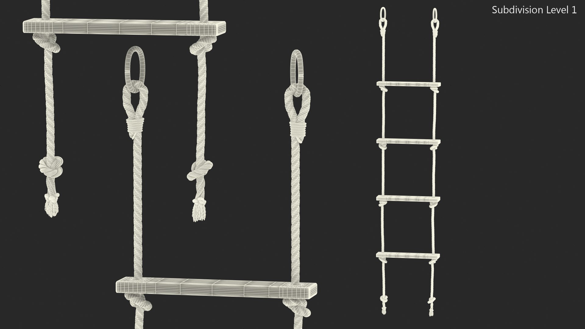 Rope Ladder Wooden Rungs 3D Model - TurboSquid 1671739