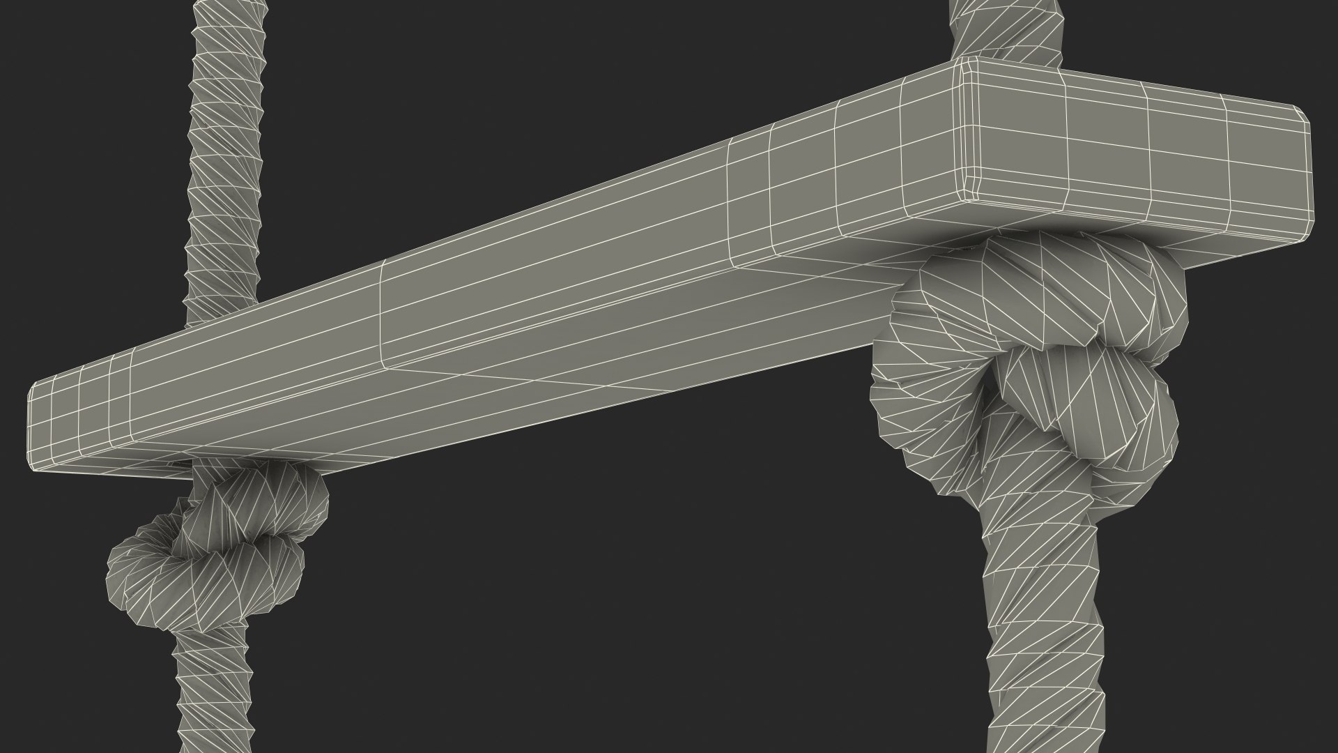 Rope ladder wooden rungs 3D model - TurboSquid 1671739