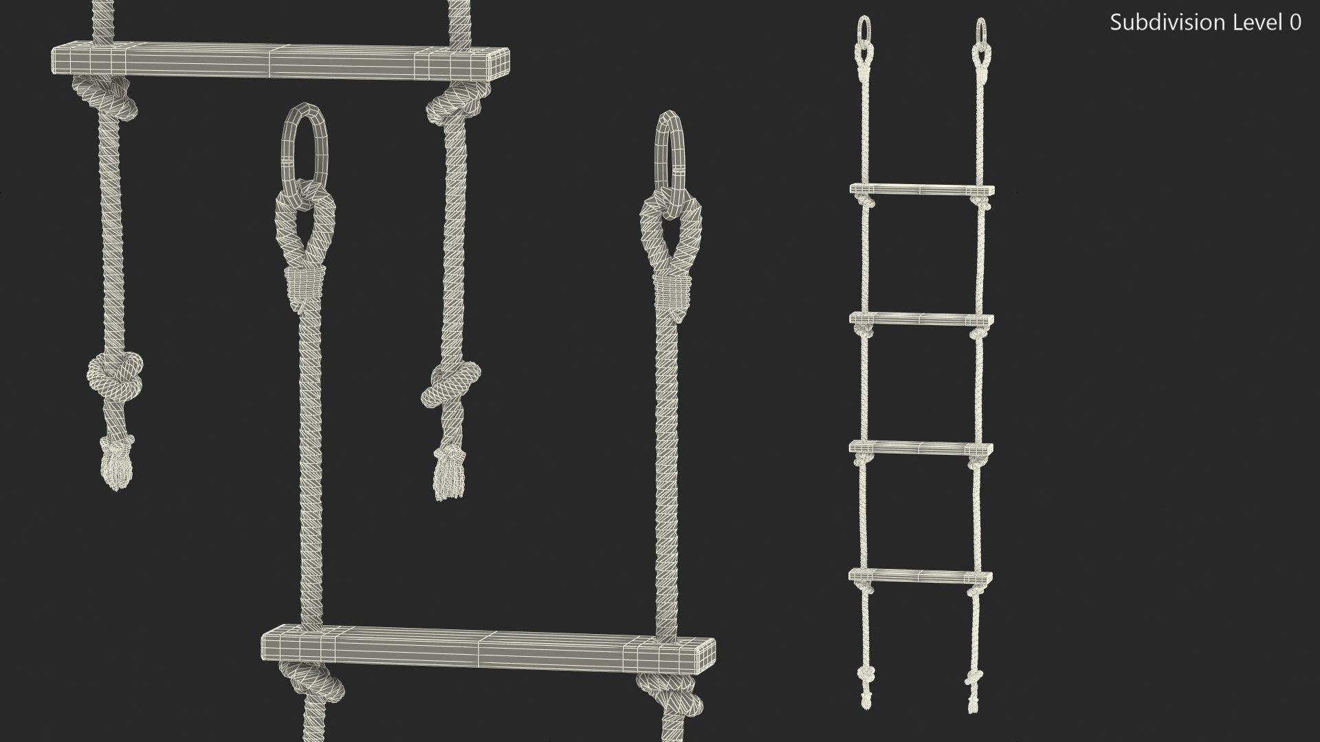 Rope Ladder Wooden Rungs 3D Model - TurboSquid 1671739