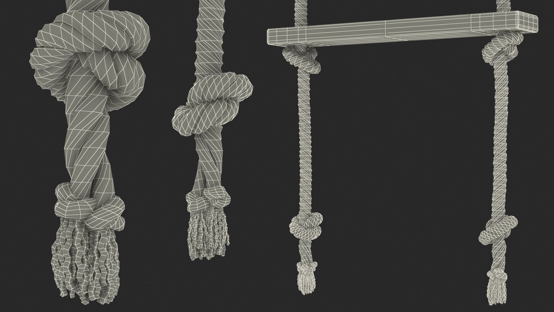 Rope ladder wooden rungs 3D model - TurboSquid 1671739