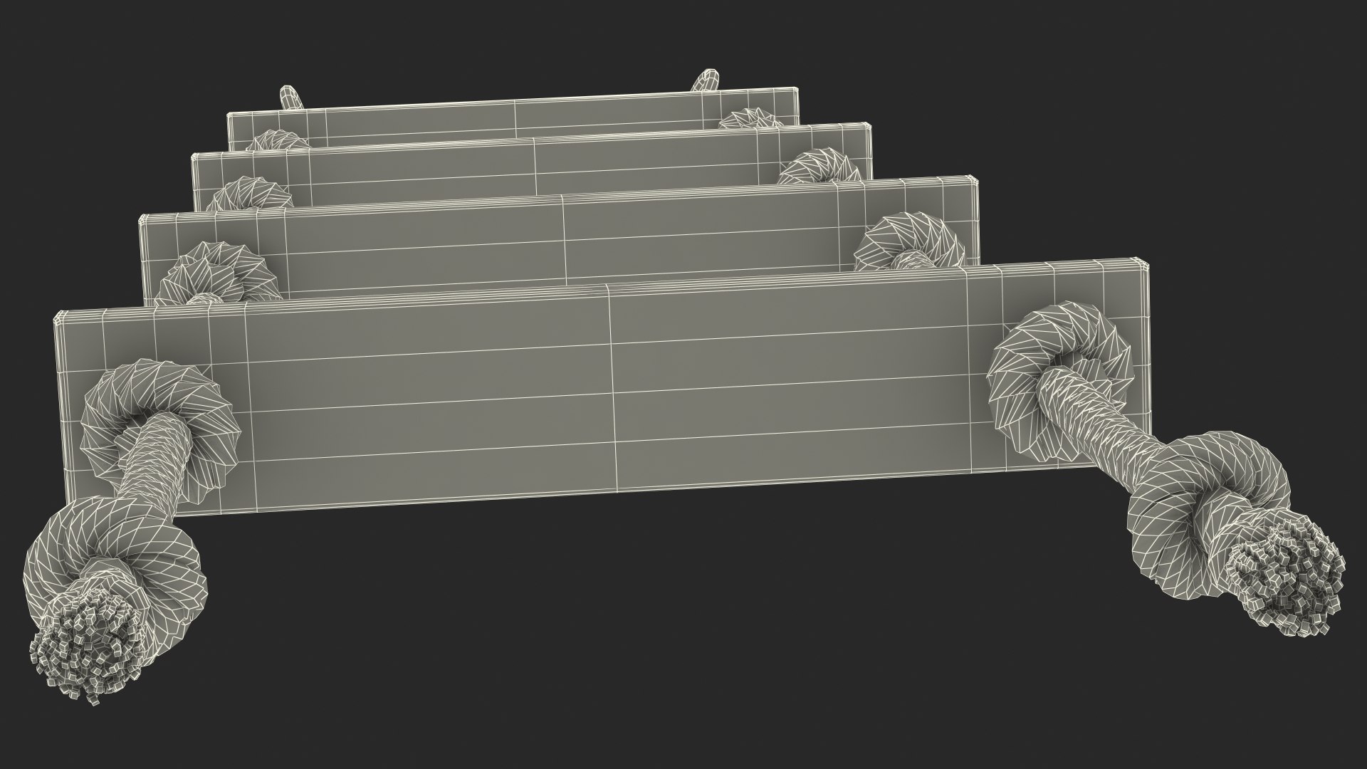 Rope ladder wooden rungs 3D model - TurboSquid 1671739