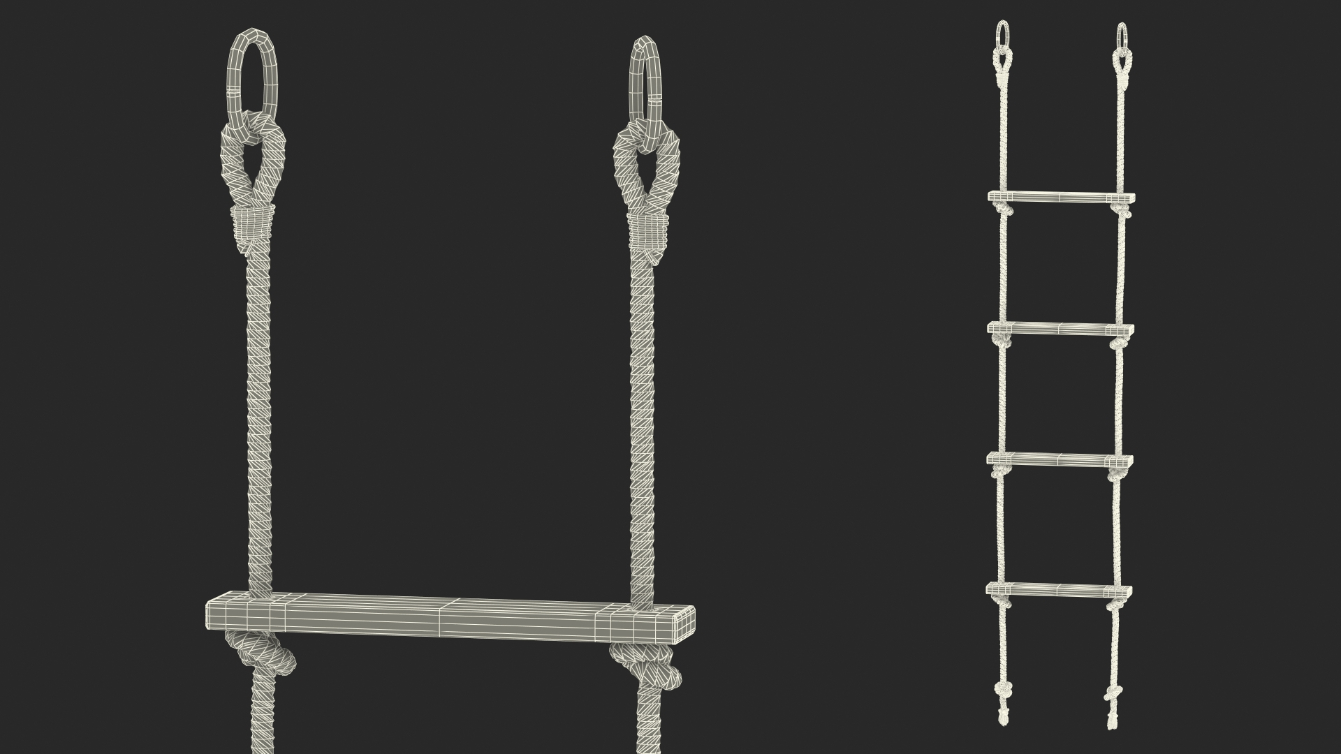 Rope Ladder Wooden Rungs 3D Model - TurboSquid 1671739