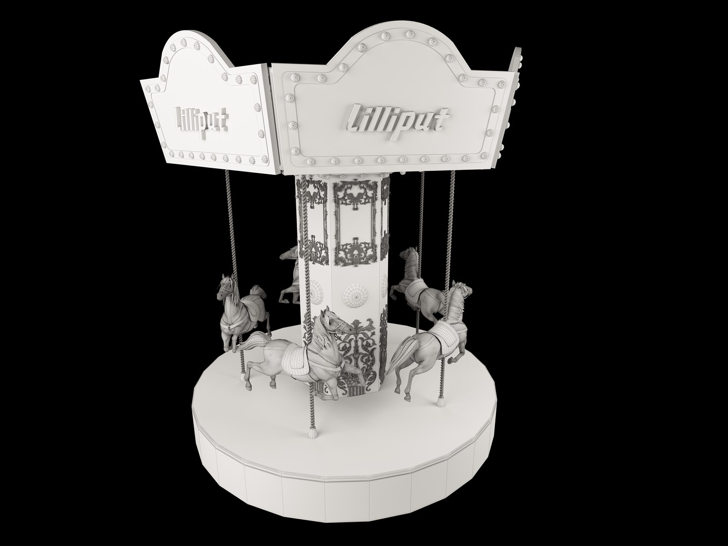 3D Carousel Model - TurboSquid 1836436