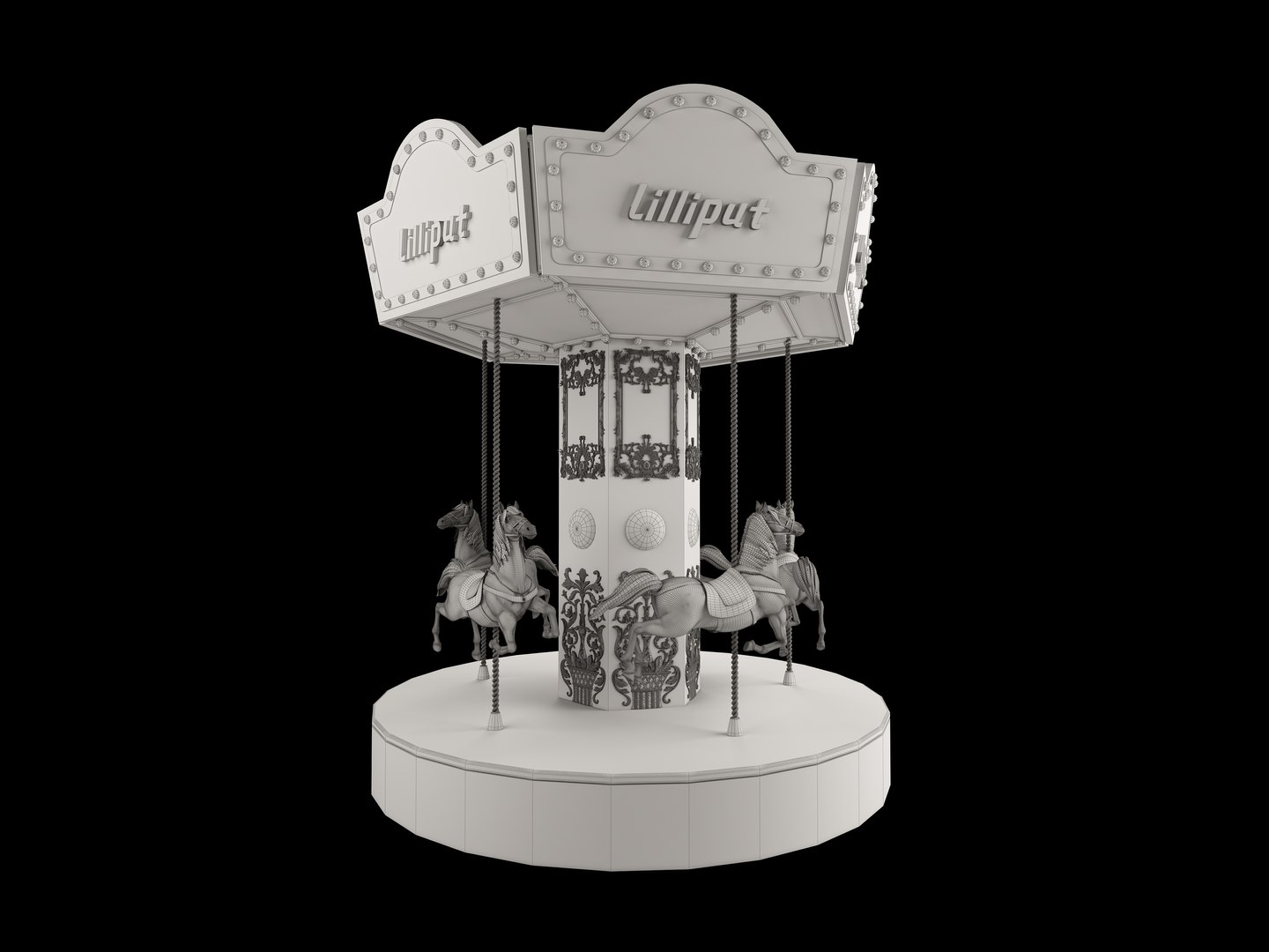 3D Carousel Model - TurboSquid 1836436