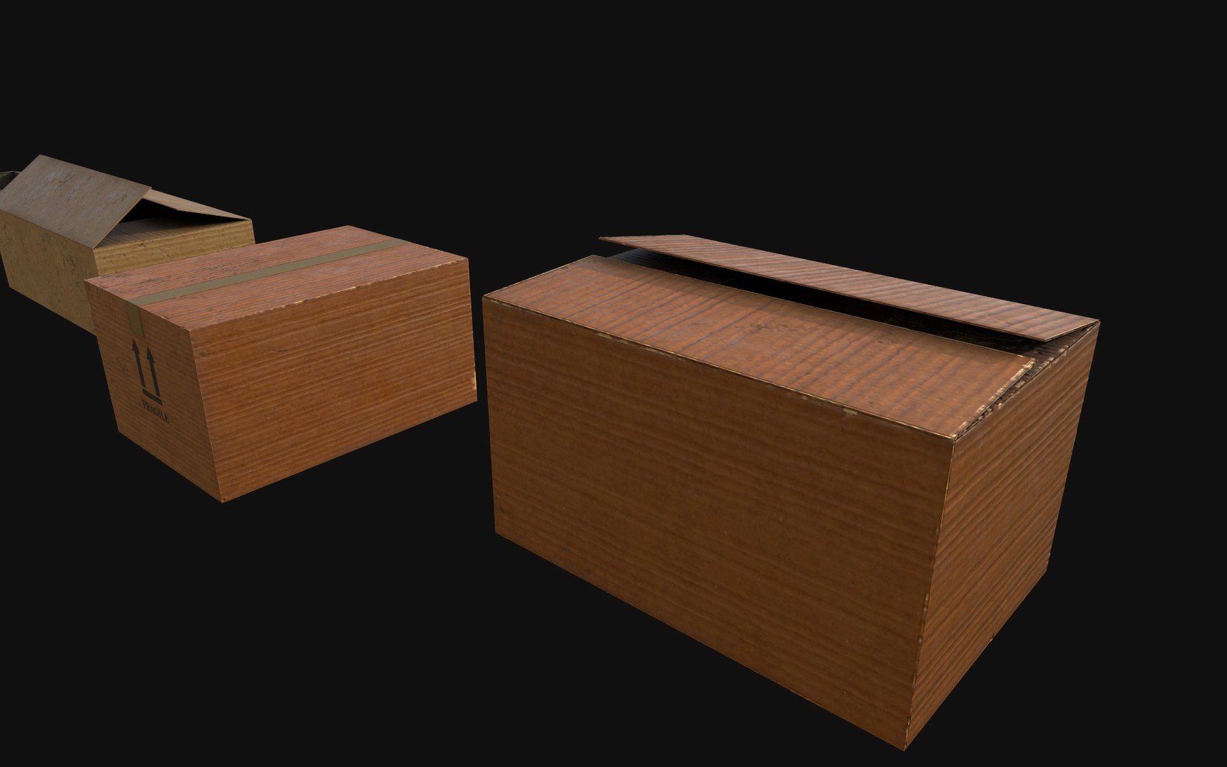 Cardboard boxes model - TurboSquid 1670828