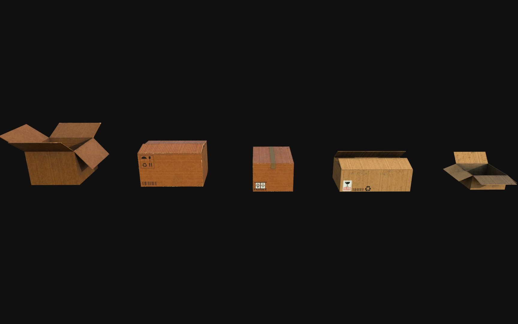 Cardboard boxes model - TurboSquid 1670828