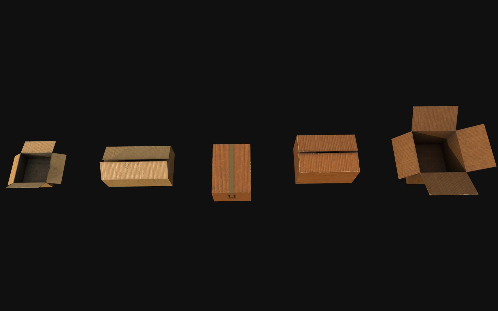 Cardboard boxes model - TurboSquid 1670828