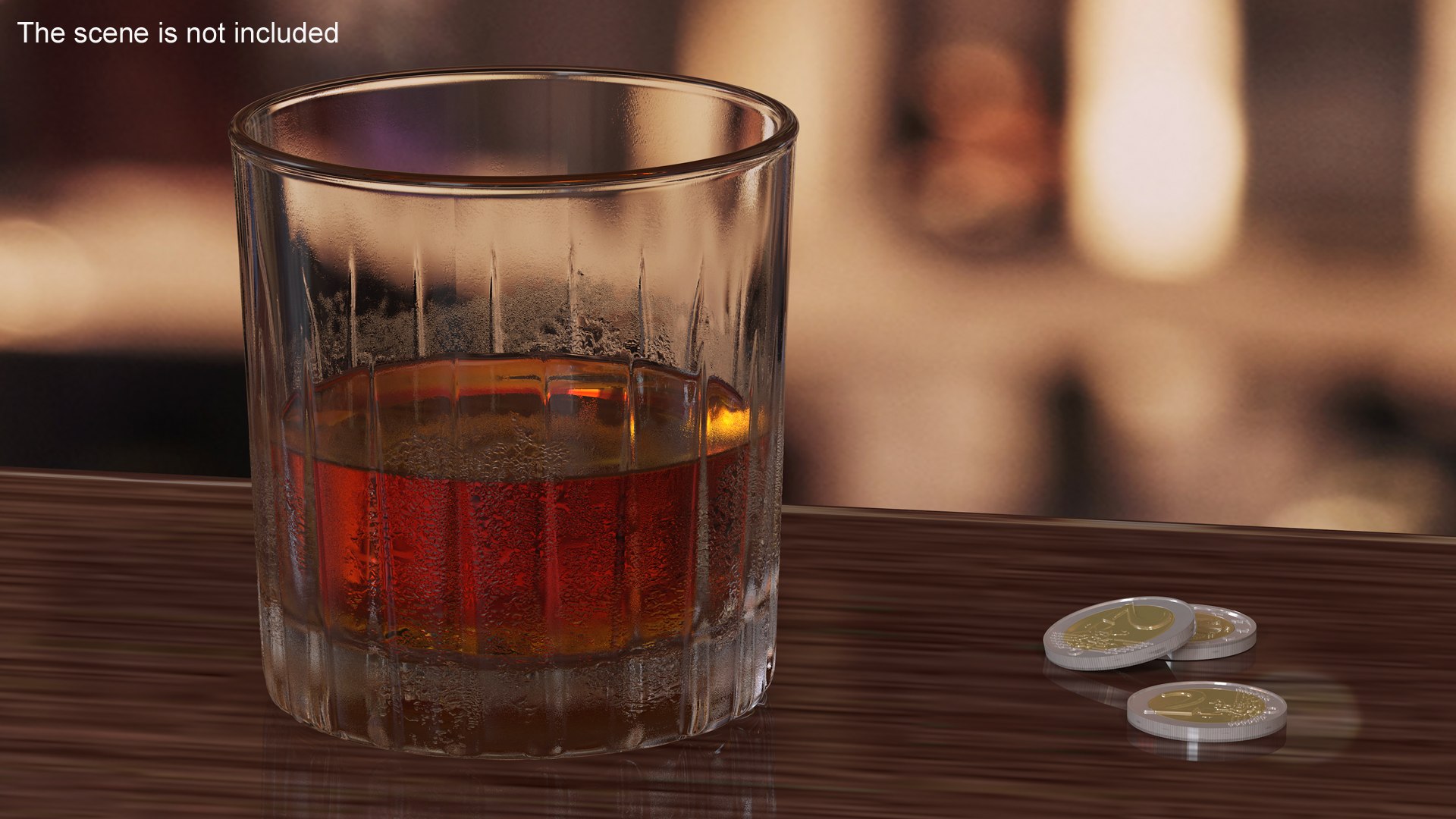 European Crystal Misted Rocks Glass With Whiskey 3D Model - TurboSquid 2051619