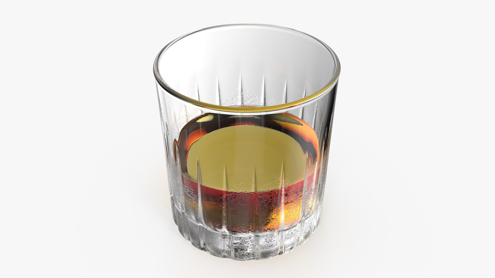 European Crystal Misted Rocks Glass With Whiskey 3D Model - TurboSquid 2051619
