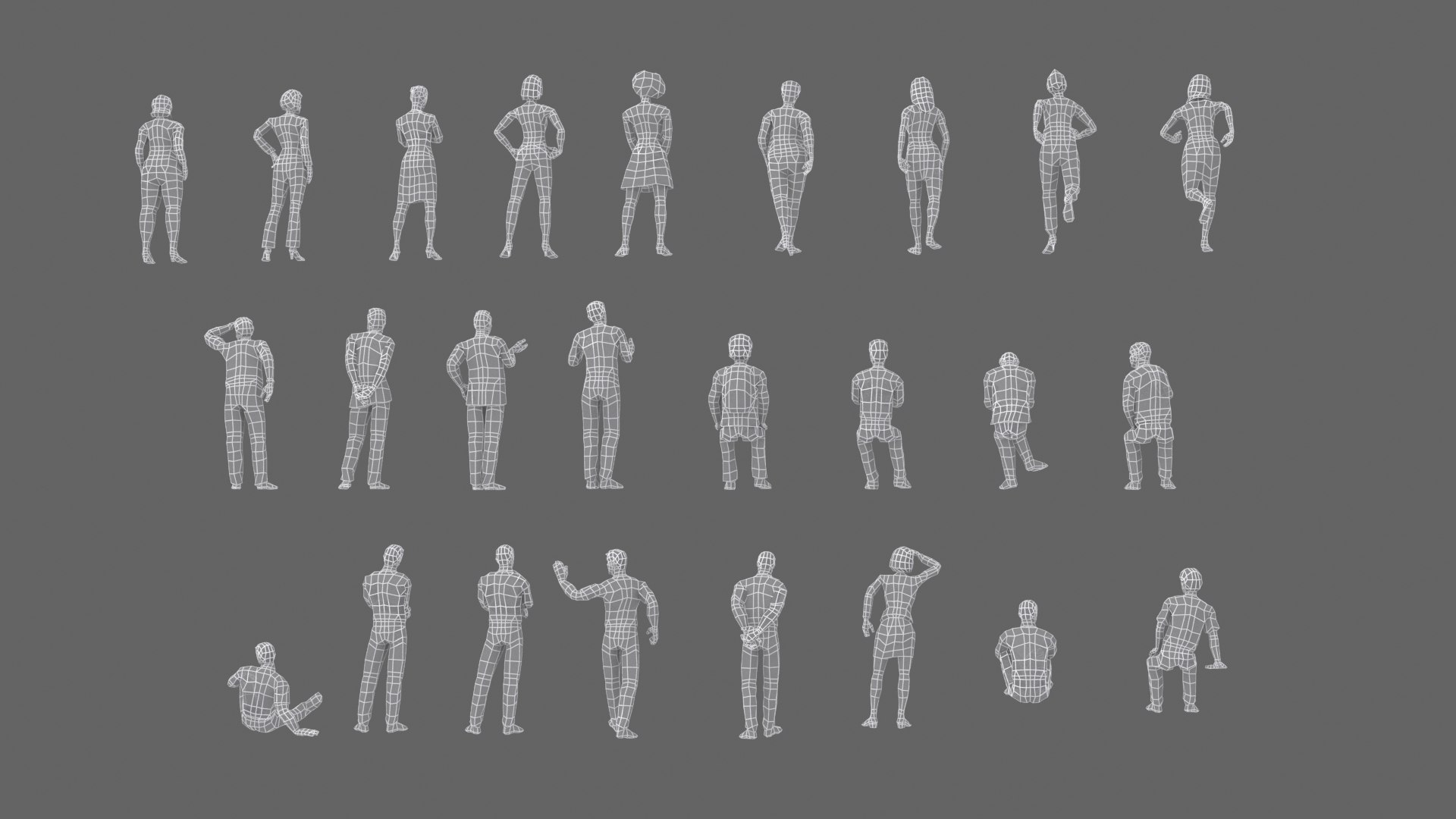 Fixed Posed Human Characters 3D Model - TurboSquid 1487985