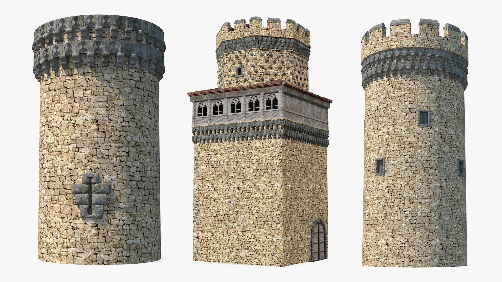 Medieval Castle Towers Collection 3D - TurboSquid 2165154