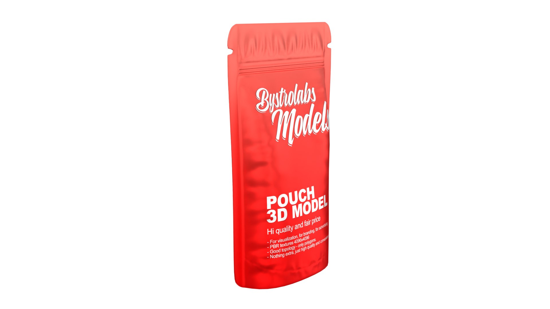 Red Food Pouch 3D Model - TurboSquid 2221381