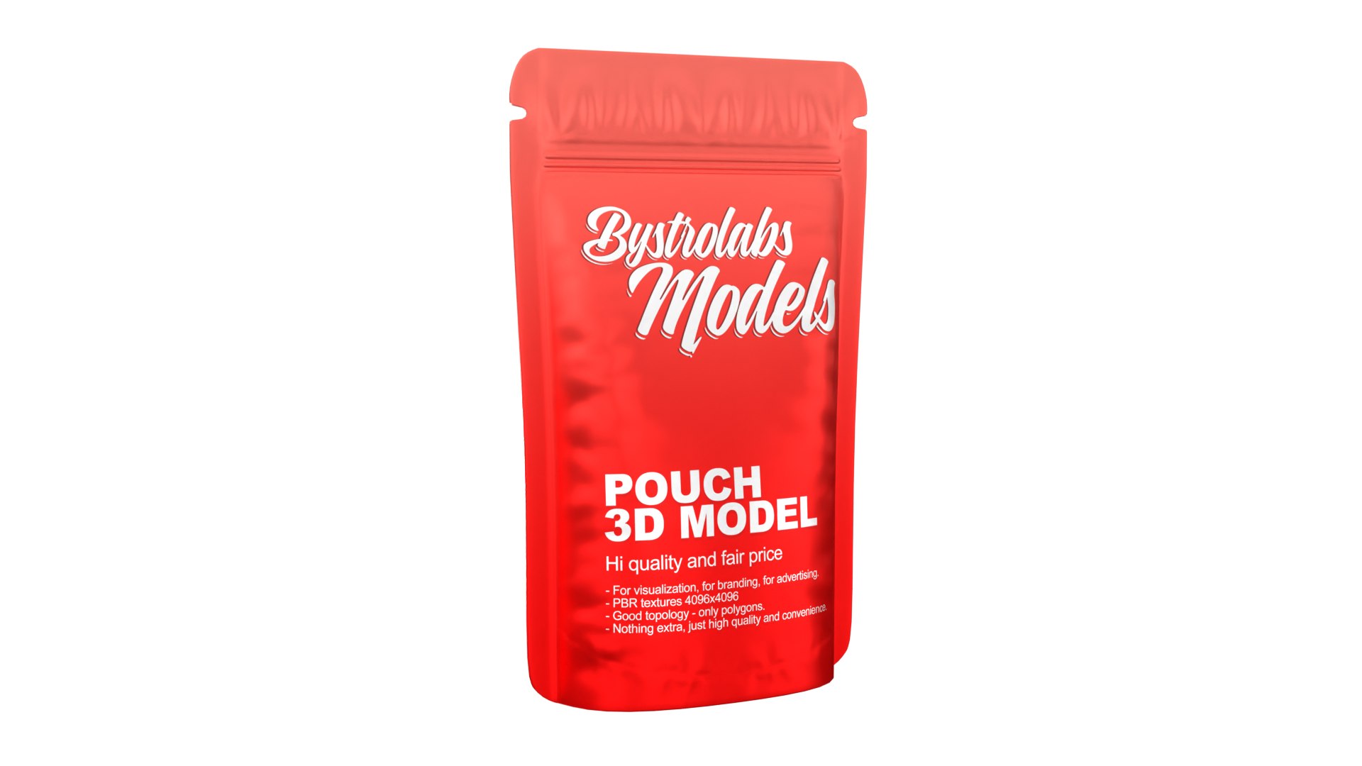 Red Food Pouch 3D Model - TurboSquid 2221381