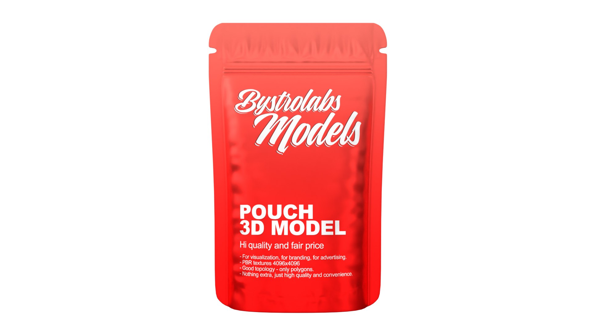 Red Food Pouch 3D Model - TurboSquid 2221381