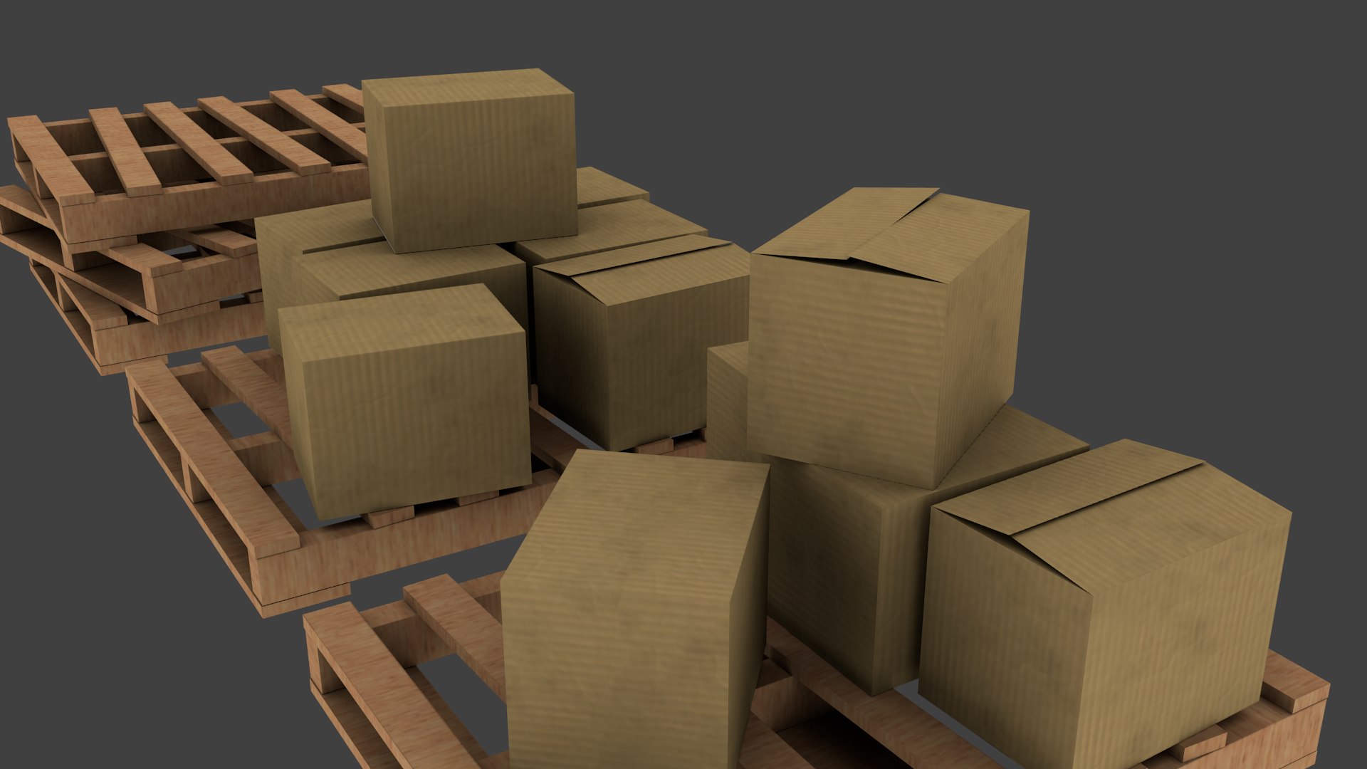 3d Model Of Pallet Set