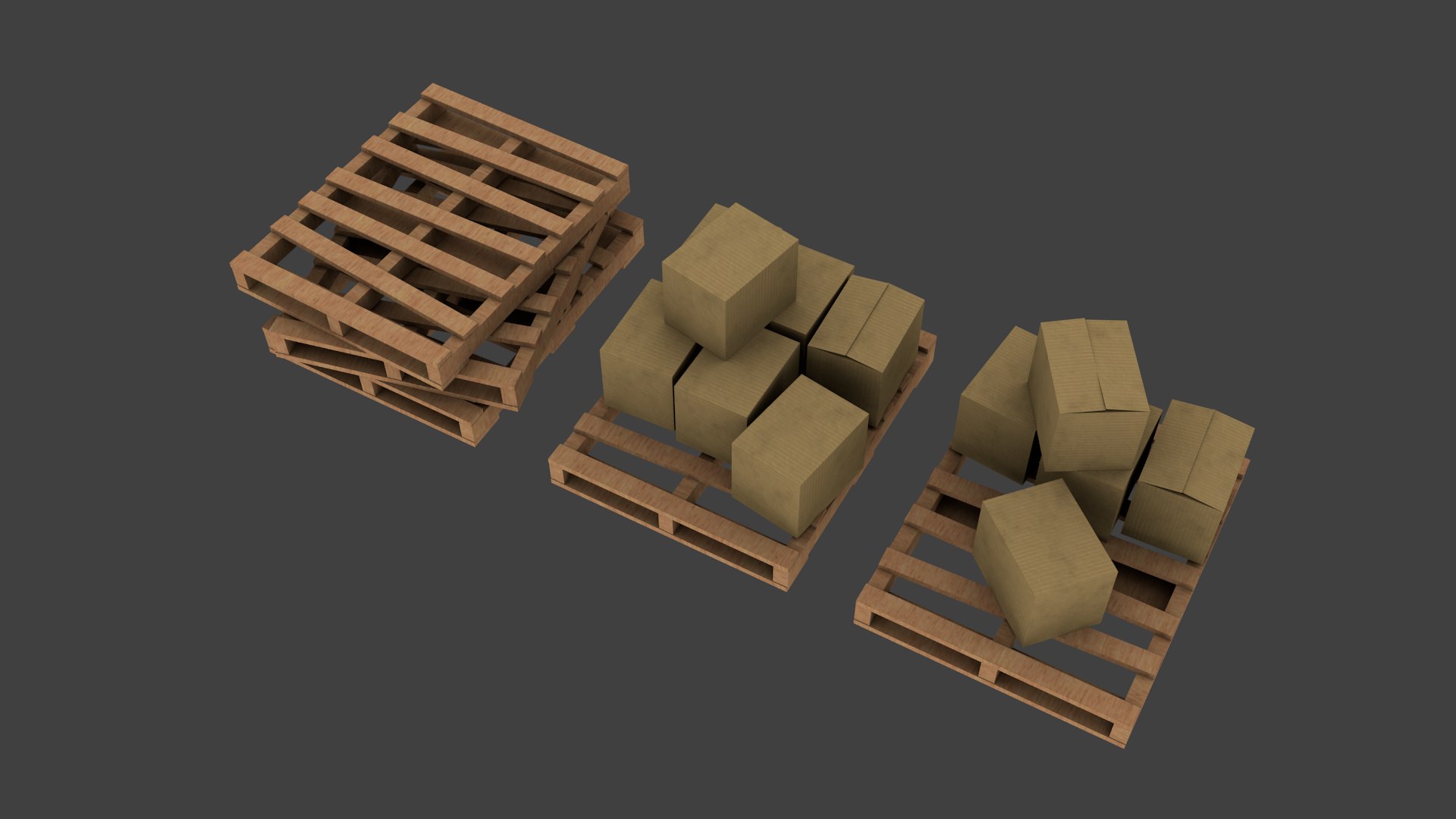 3d Model Of Pallet Set