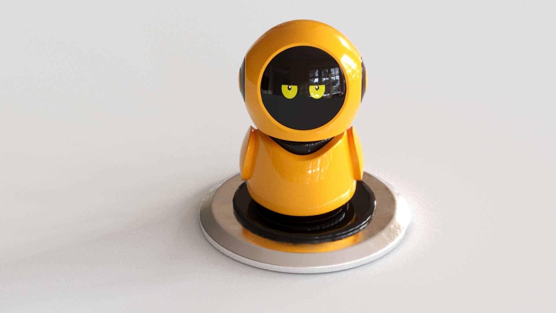 Cute Yellow Robot 3D - TurboSquid 1231354