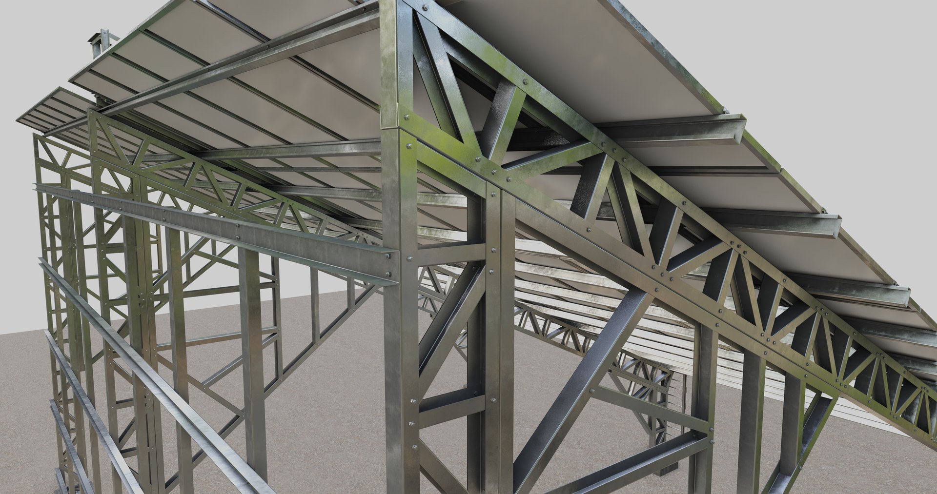 3D Solar Panel Steel Construction Type 17 model - TurboSquid 2087660