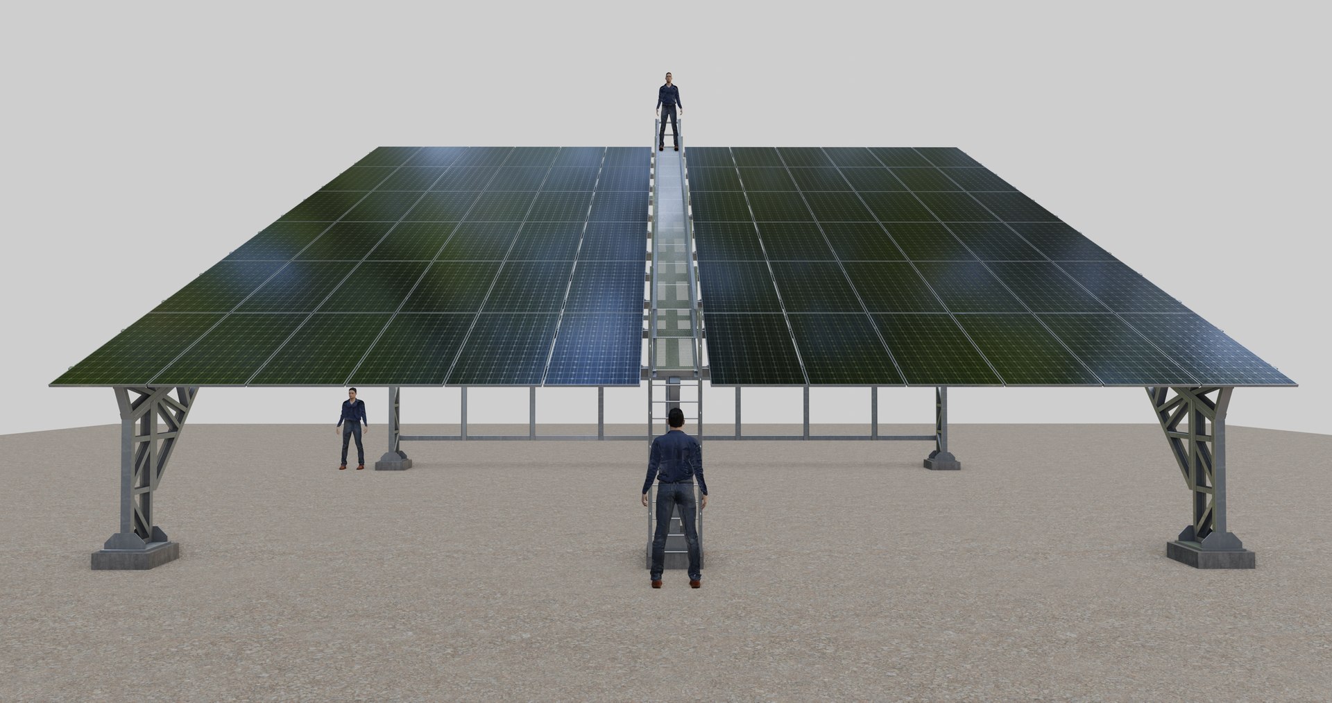 3D Solar Panel Steel Construction Type 17 model - TurboSquid 2087660