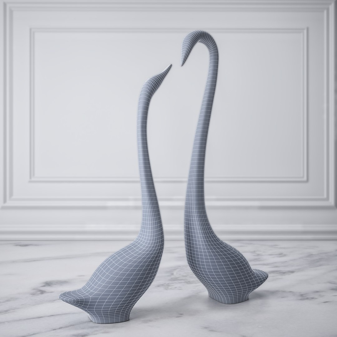 3D Figurine Swans Model - TurboSquid 1212462