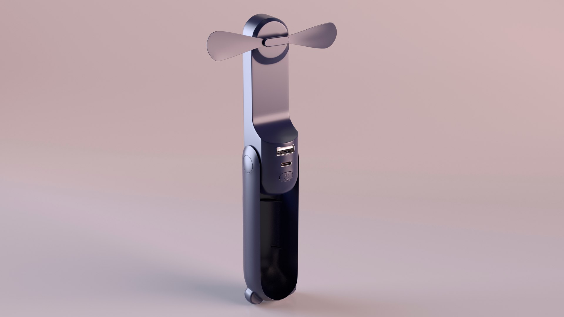 3D Handheld Mini Fan Blue Model - TurboSquid 2128829