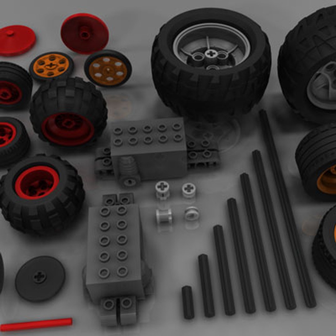 Technic Engine Wheels 3d Model