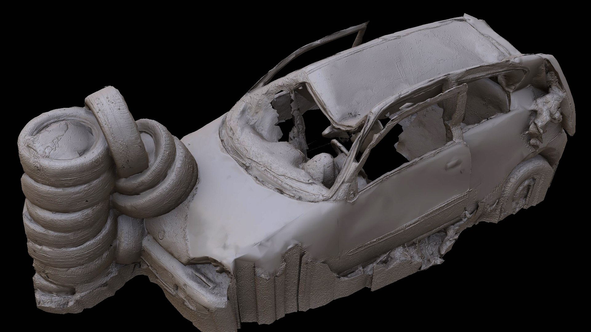 Abandoned Car Forest Wreck Photogrammetry 3D Model - TurboSquid 2339509