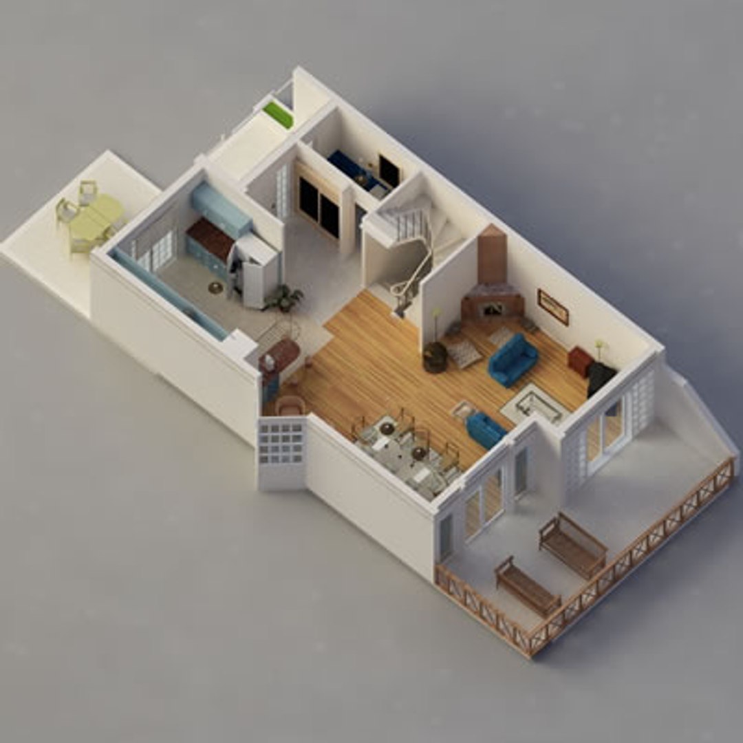3d interior house