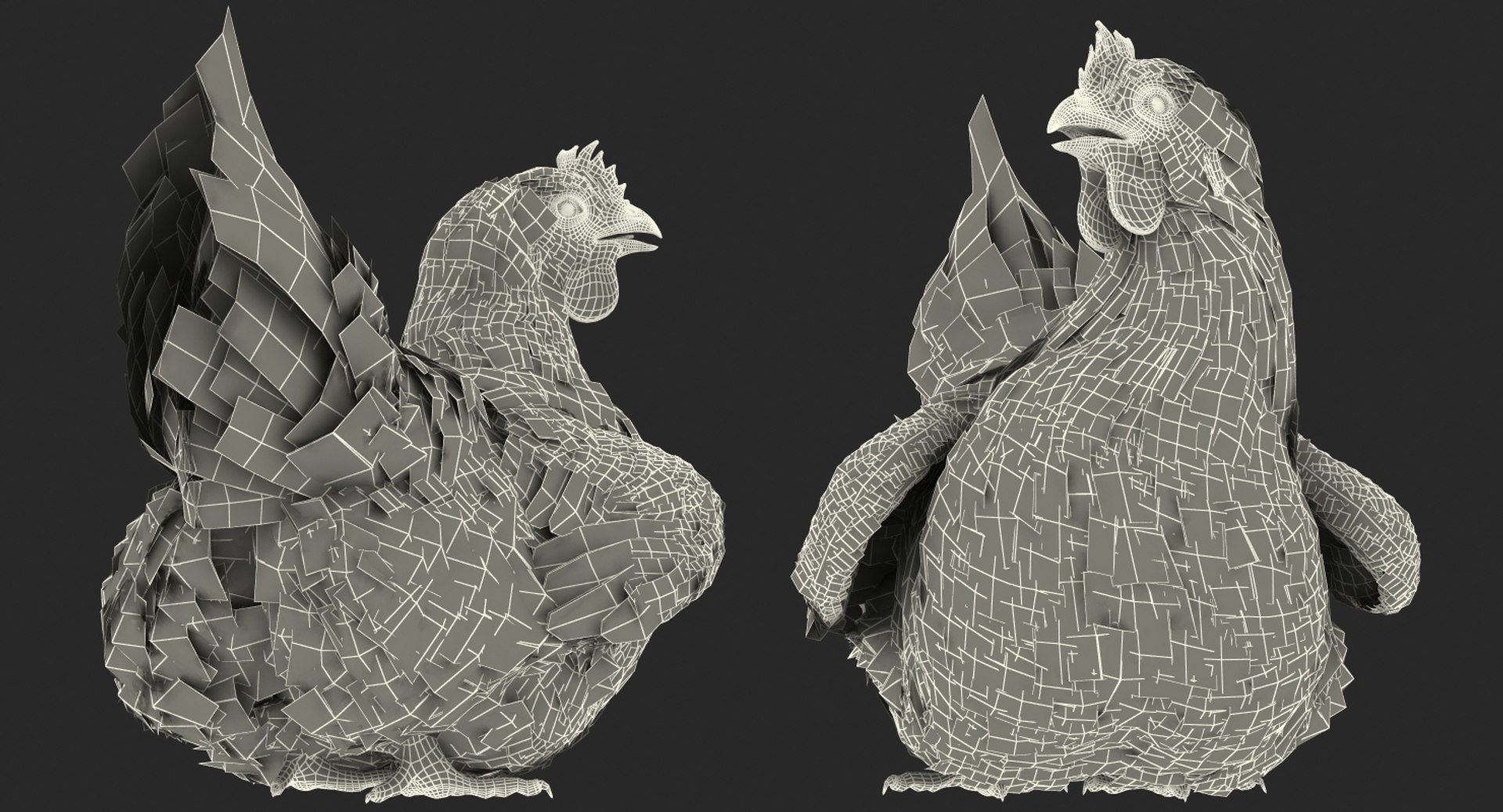 3D white chicken sitting pose model - TurboSquid 1158193