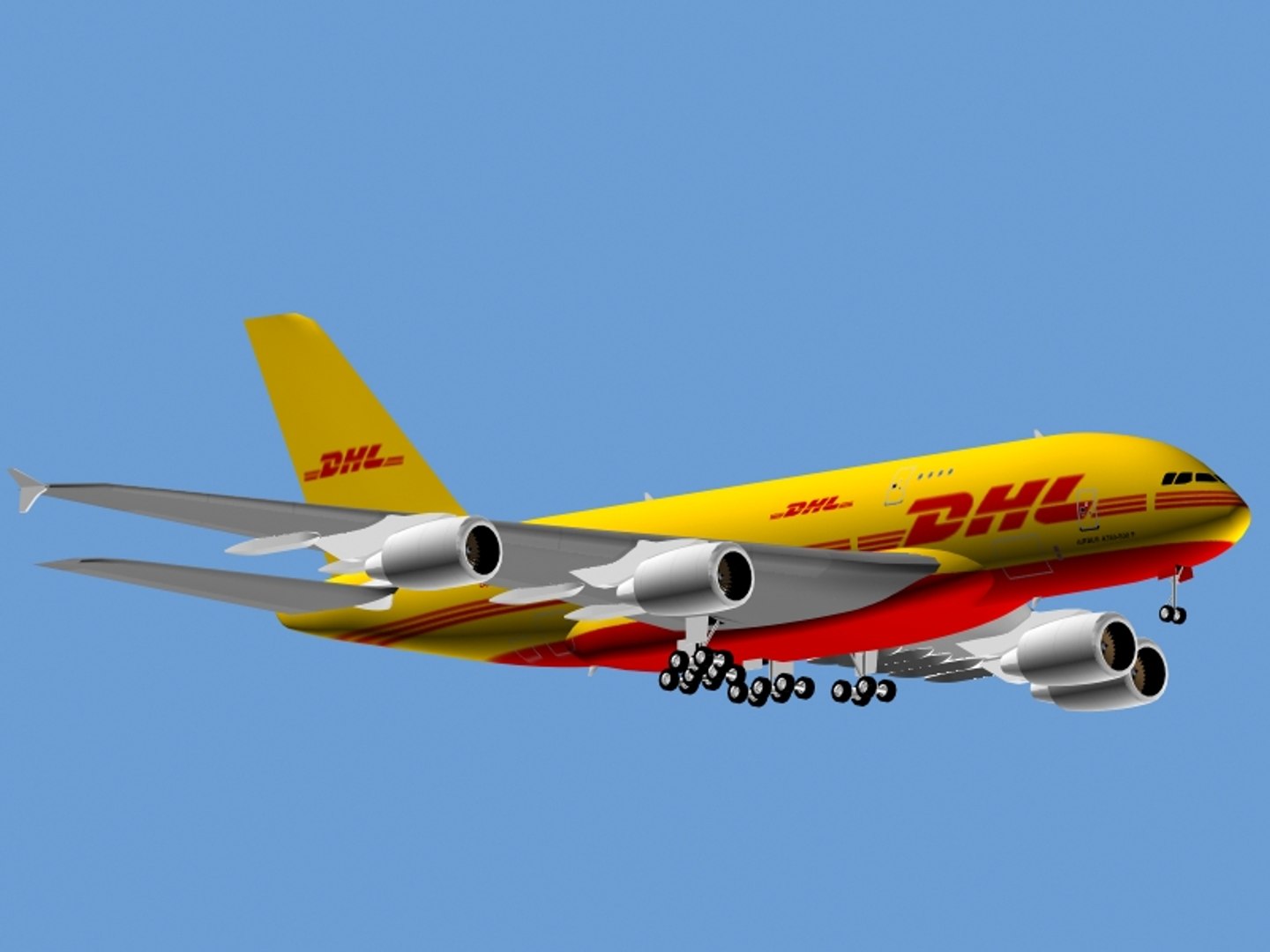 3d Airbus A380-800 F Dhl A380