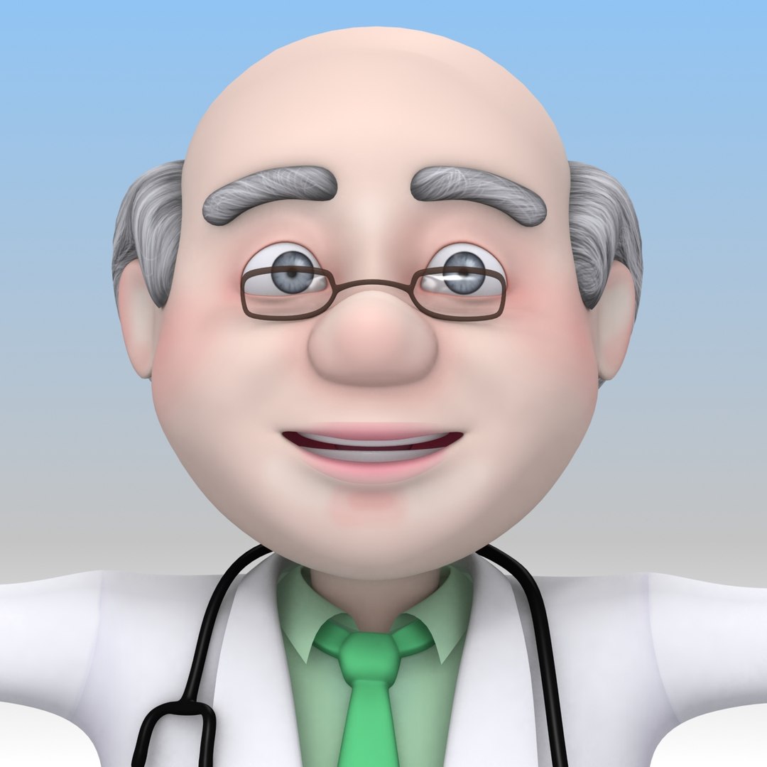 Cartoon Doctor Old Man 3d Max