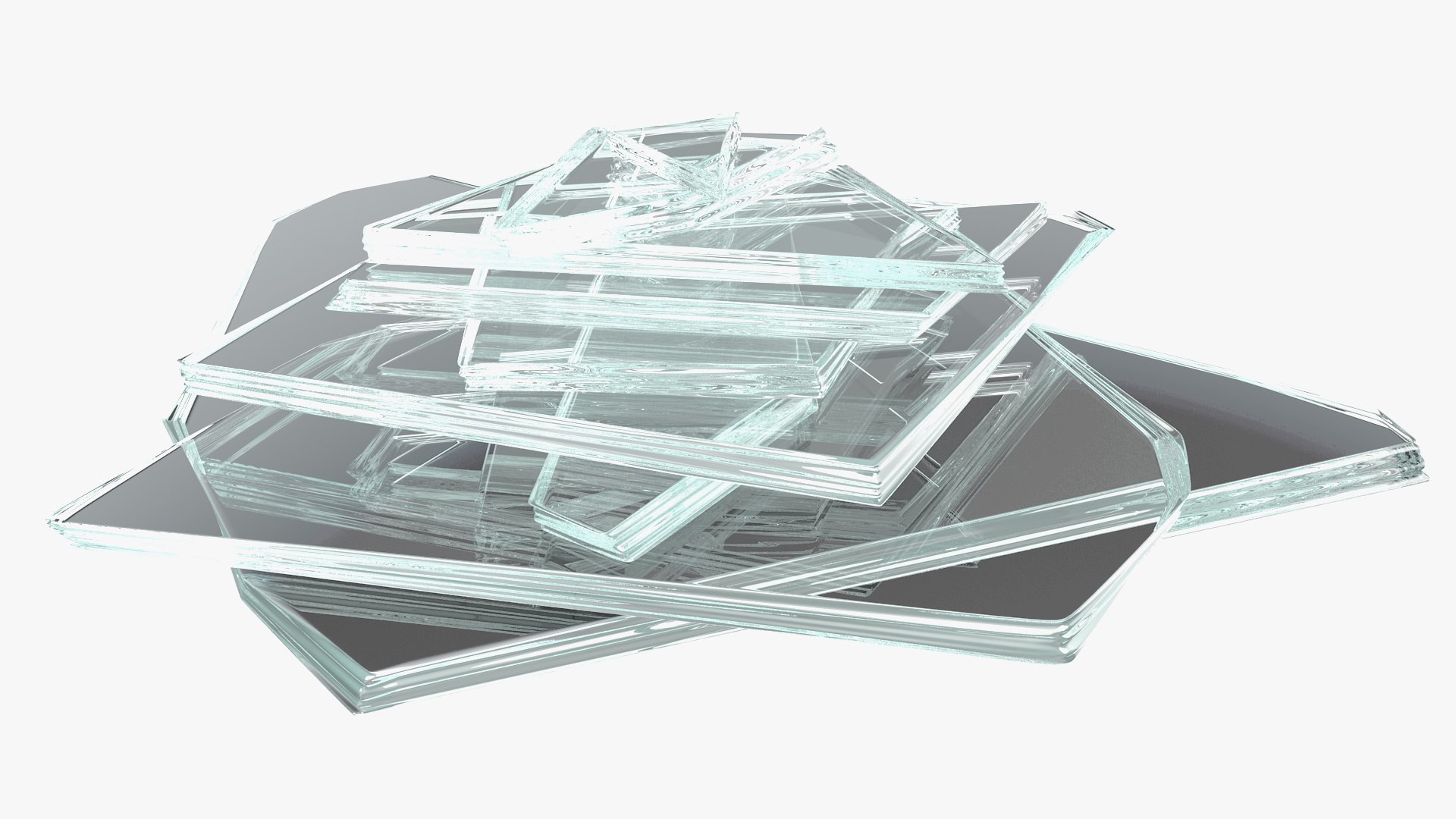Broken glass heap model - TurboSquid 1448730