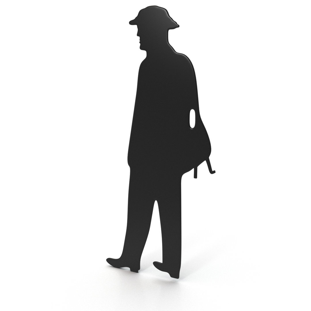 3d model man hat silhouette