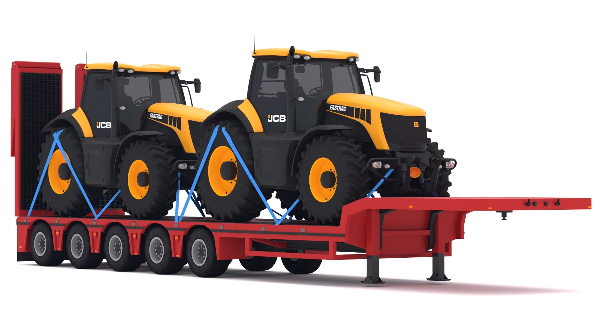 Lowboy Trailer with JCB Fastrac 8310 3D model - TurboSquid 1972924