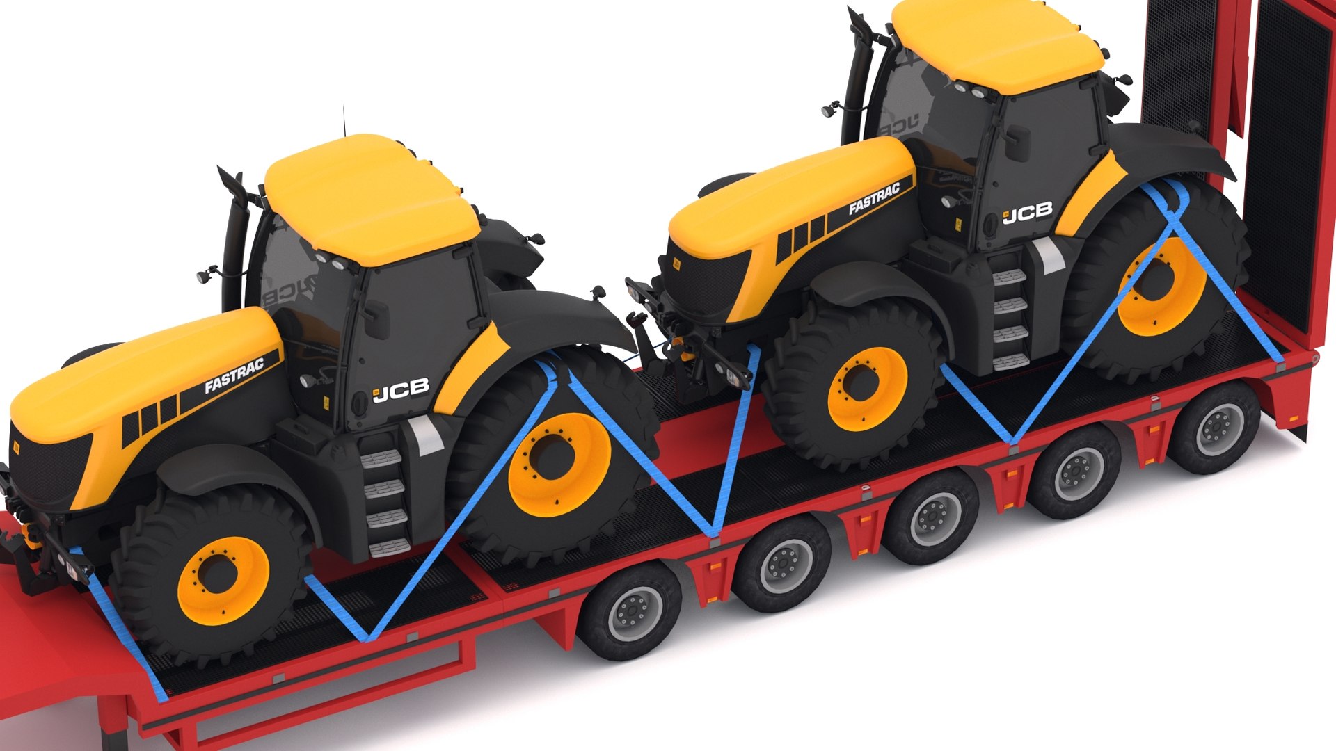 Lowboy Trailer with JCB Fastrac 8310 3D model - TurboSquid 1972924