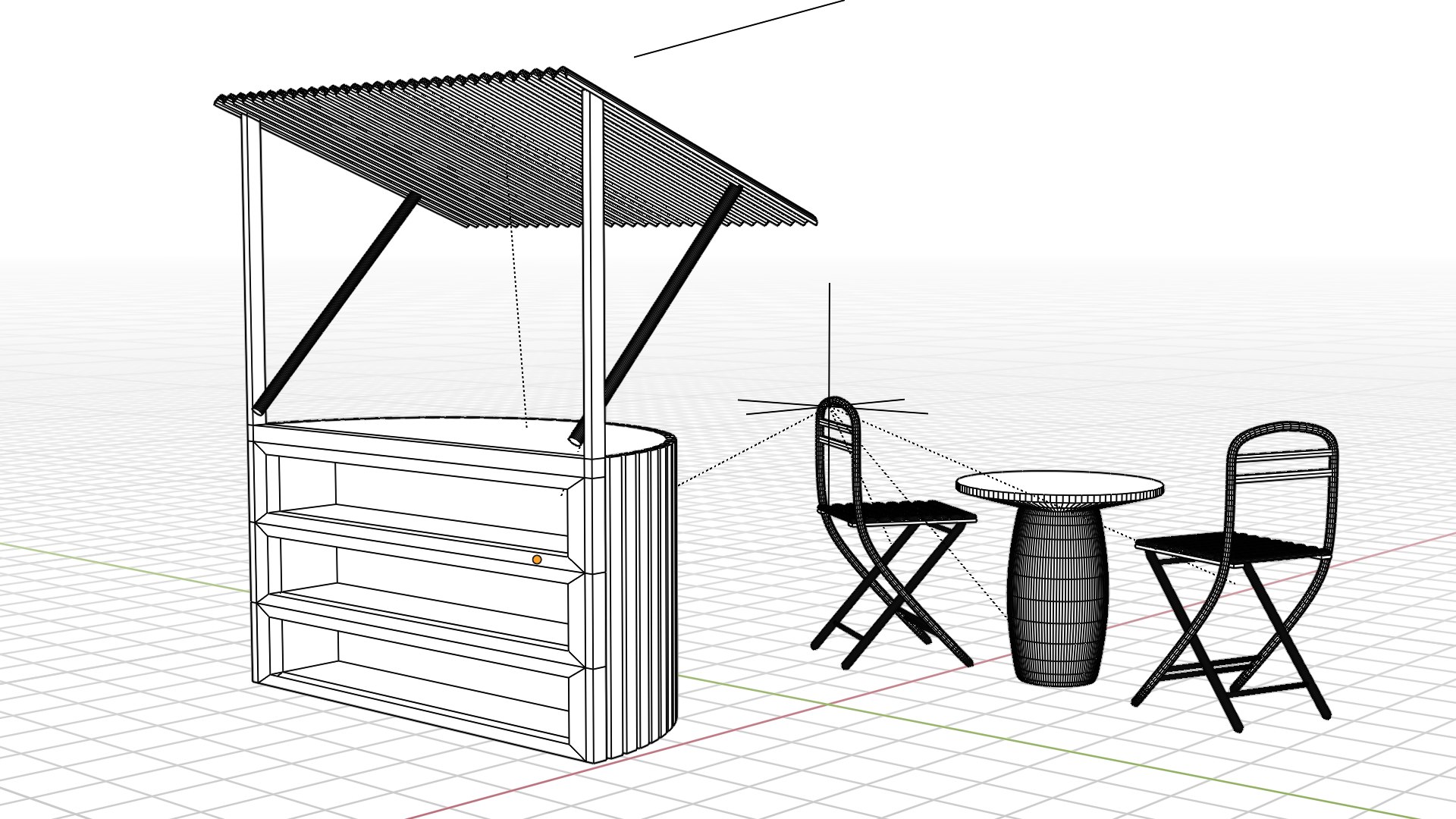 3D Model Wooden Bar Set - TurboSquid 2219710