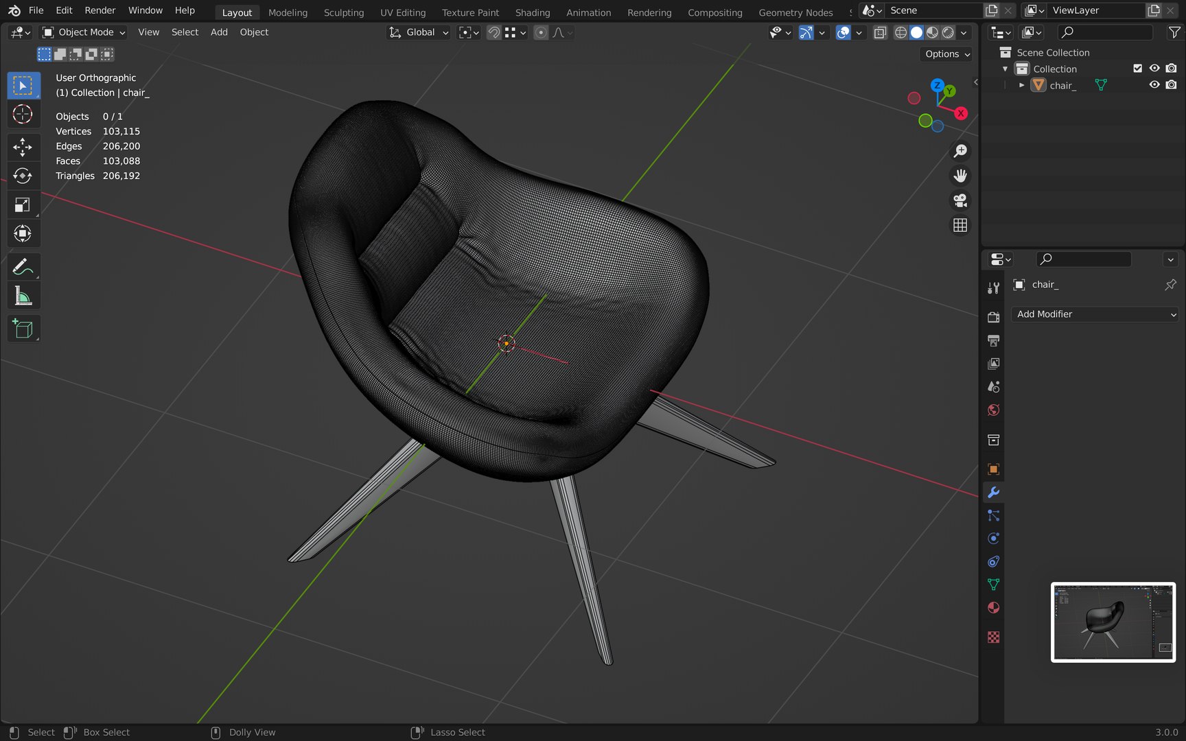 3D lounge chair puff model - TurboSquid 1953323