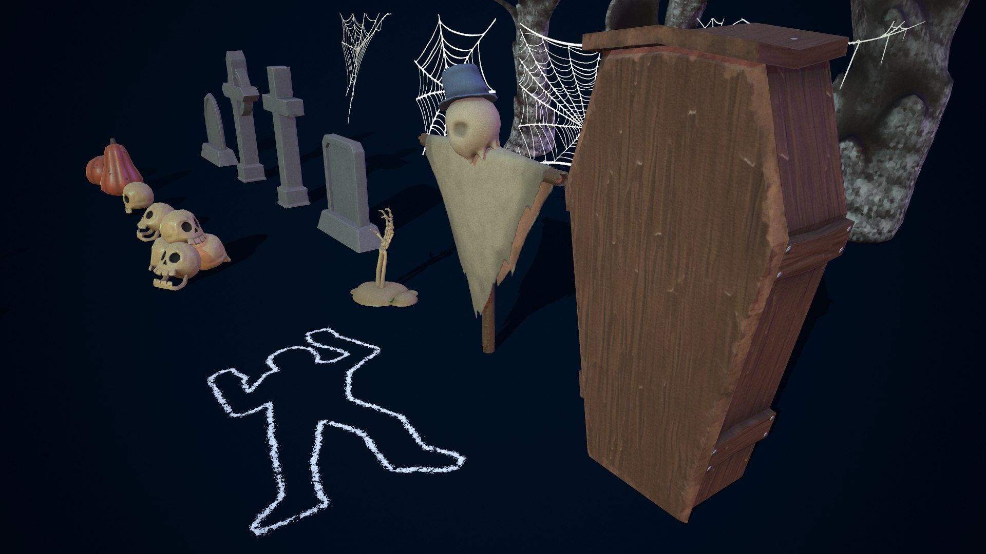 3D Spooky Pack V3 - Game-Ready 3D Halloween Assets - TurboSquid 2144939