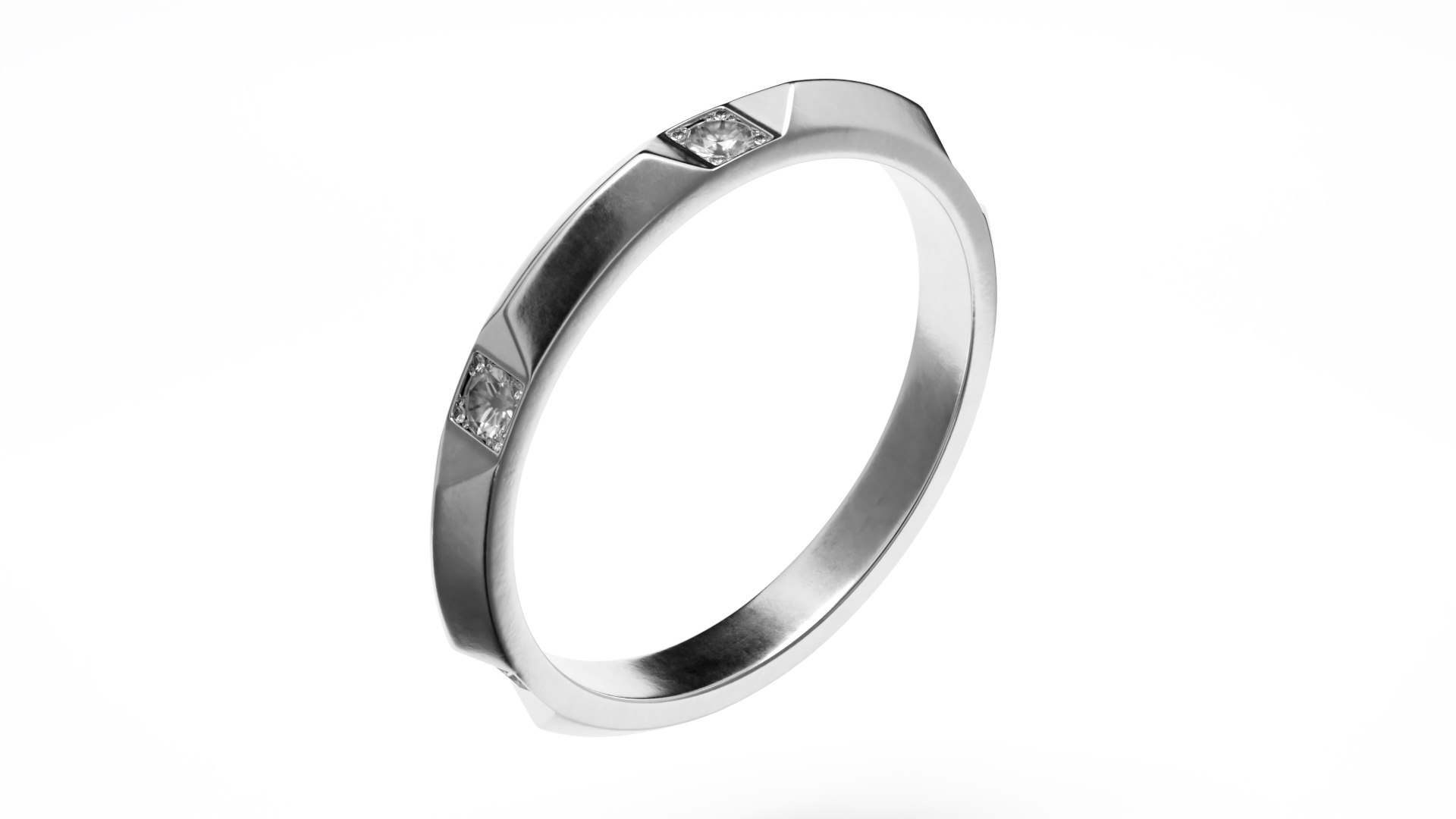 3D Band Ring with Diamonds - TurboSquid 1839890