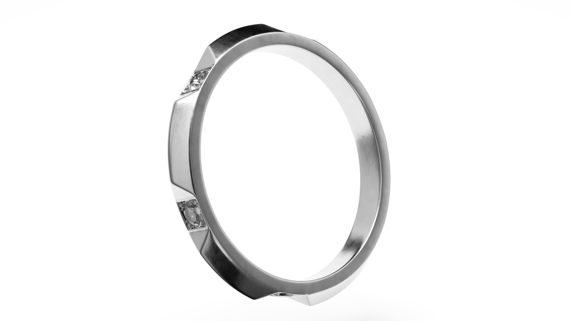 3D Band Ring with Diamonds - TurboSquid 1839890